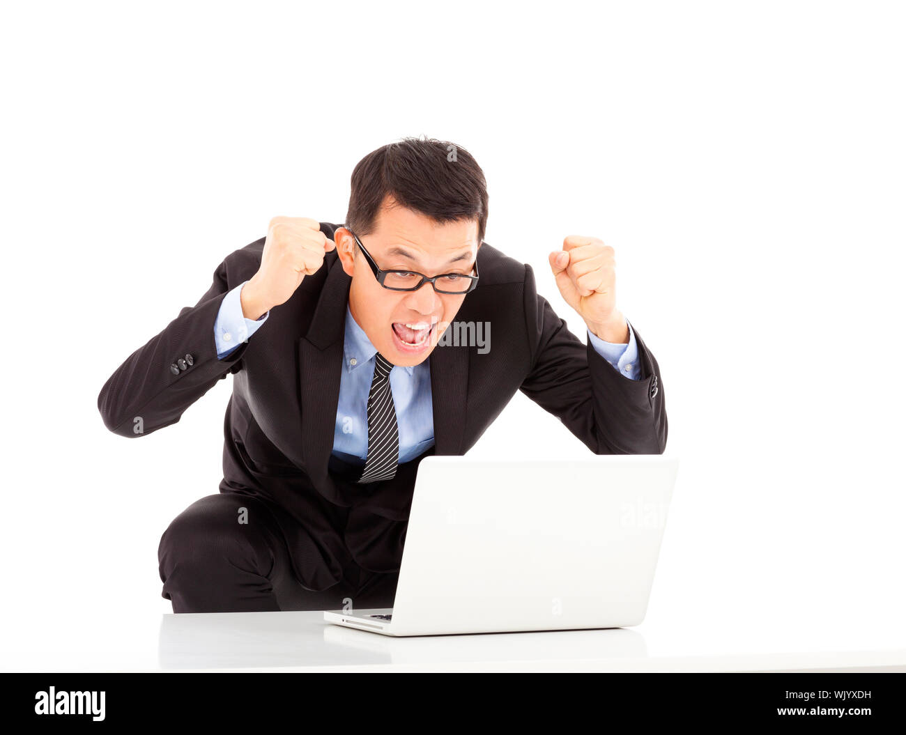 businessman raise his hands to celebrate victory Stock Photo - Alamy
