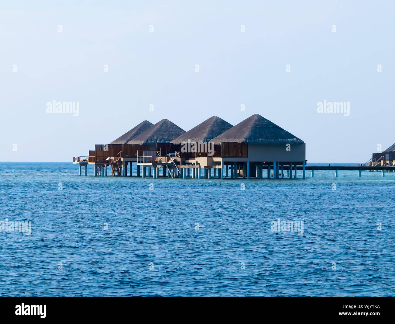 Water villa cottages in the ocean Stock Photo - Alamy