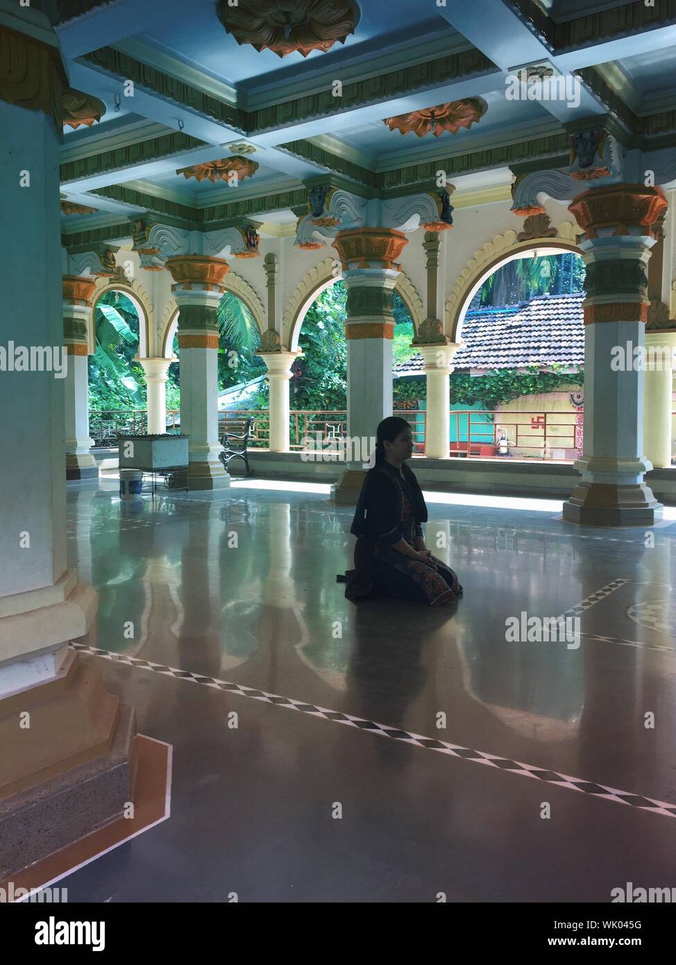 Indian young women temple hi-res stock photography and images - Alamy