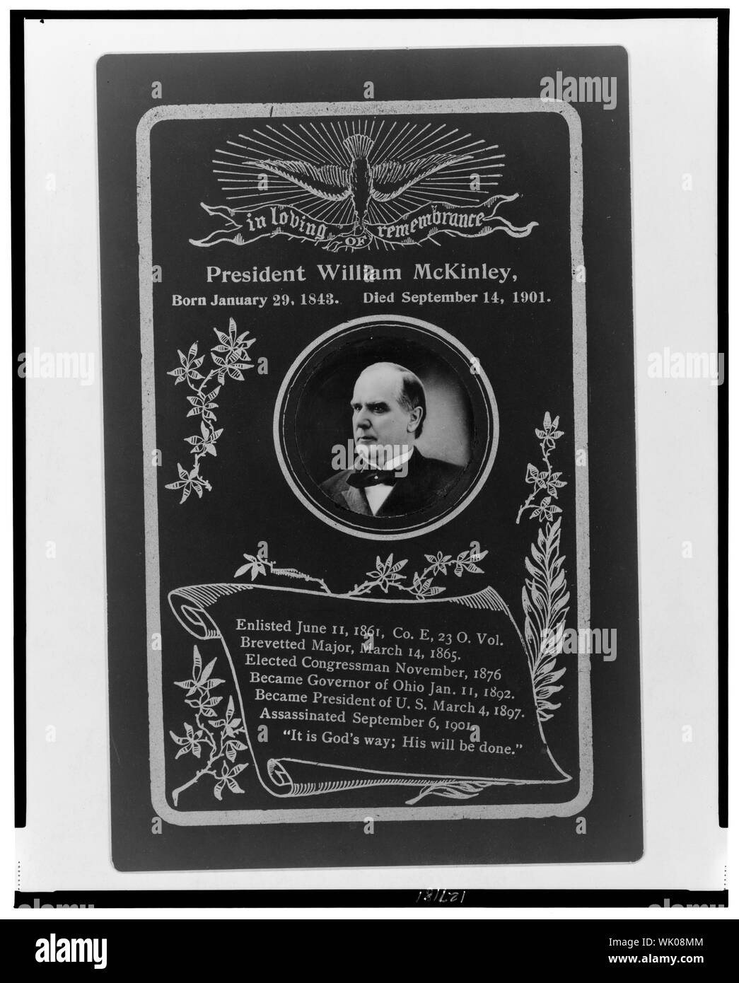 In loving remembrance, President William McKinley, born January 29 ...