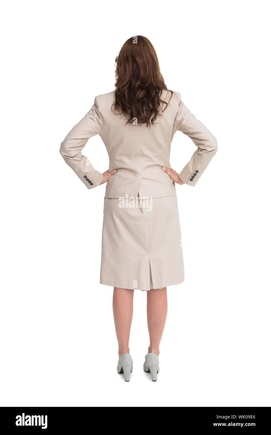 Business woman standing back isolated hi-res stock photography and ...