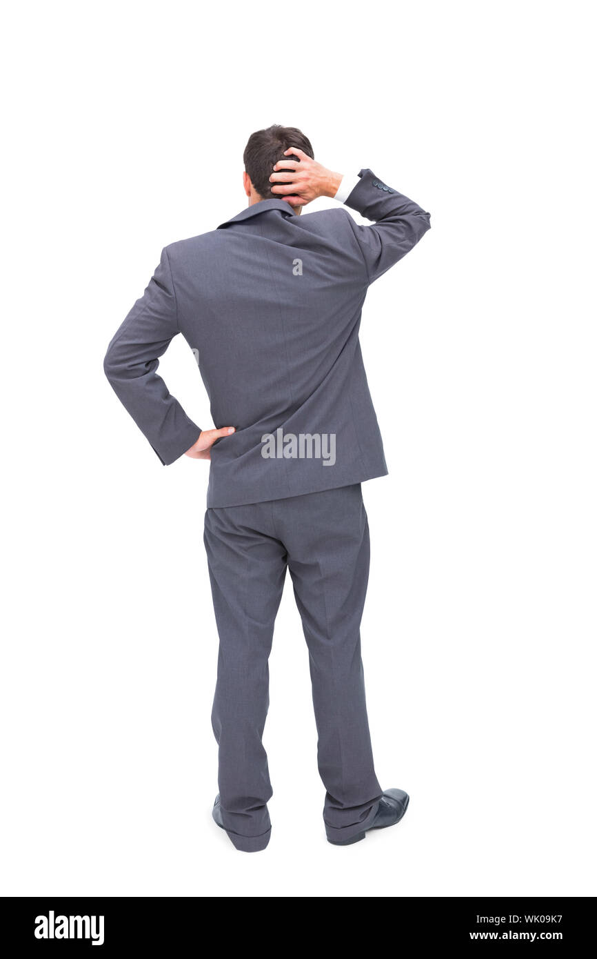 Man scratching head back hi-res stock photography and images - Alamy