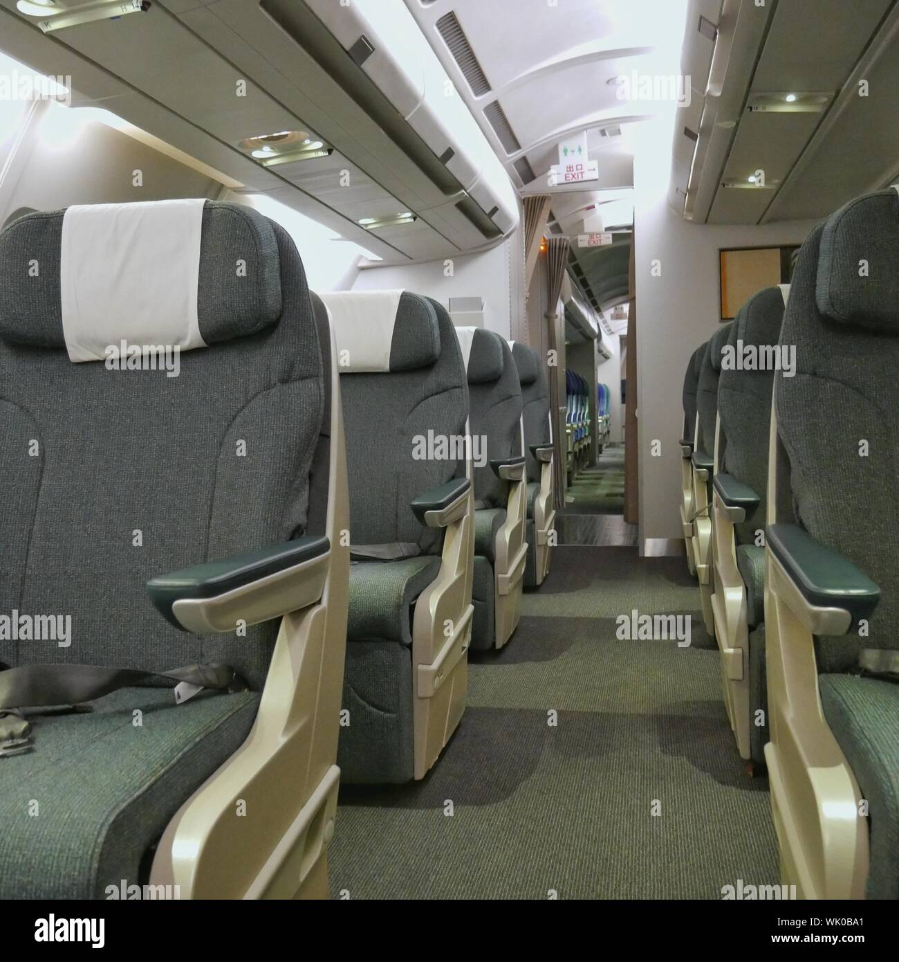 Empty Seats Of Airplane Stock Photo - Alamy