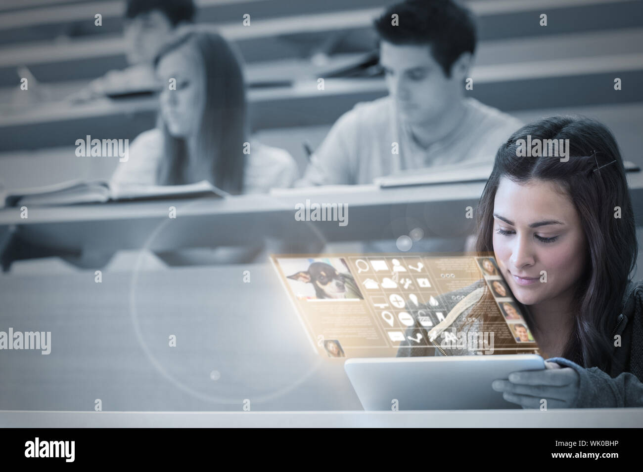 Students using textbook in class hi-res stock photography and images ...