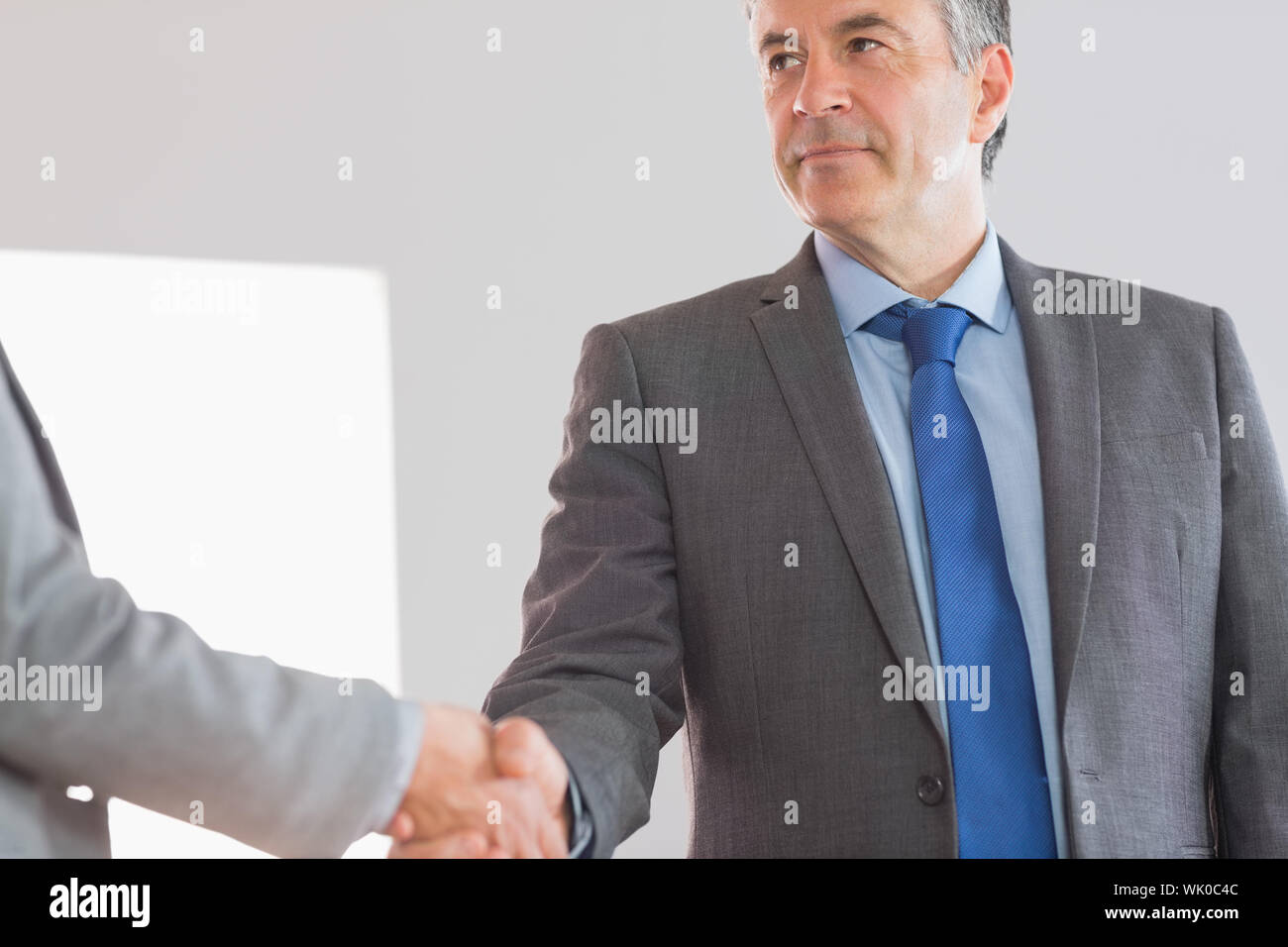 Serious businessman shaking a hand Stock Photo - Alamy
