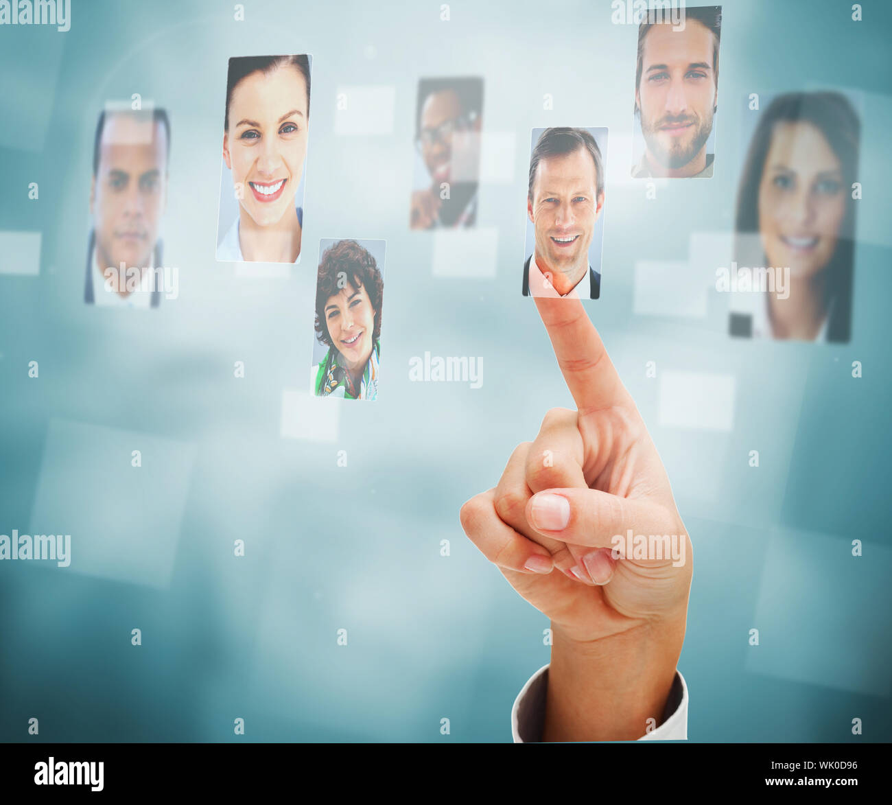 Female finger selecting profile picture Stock Photo - Alamy