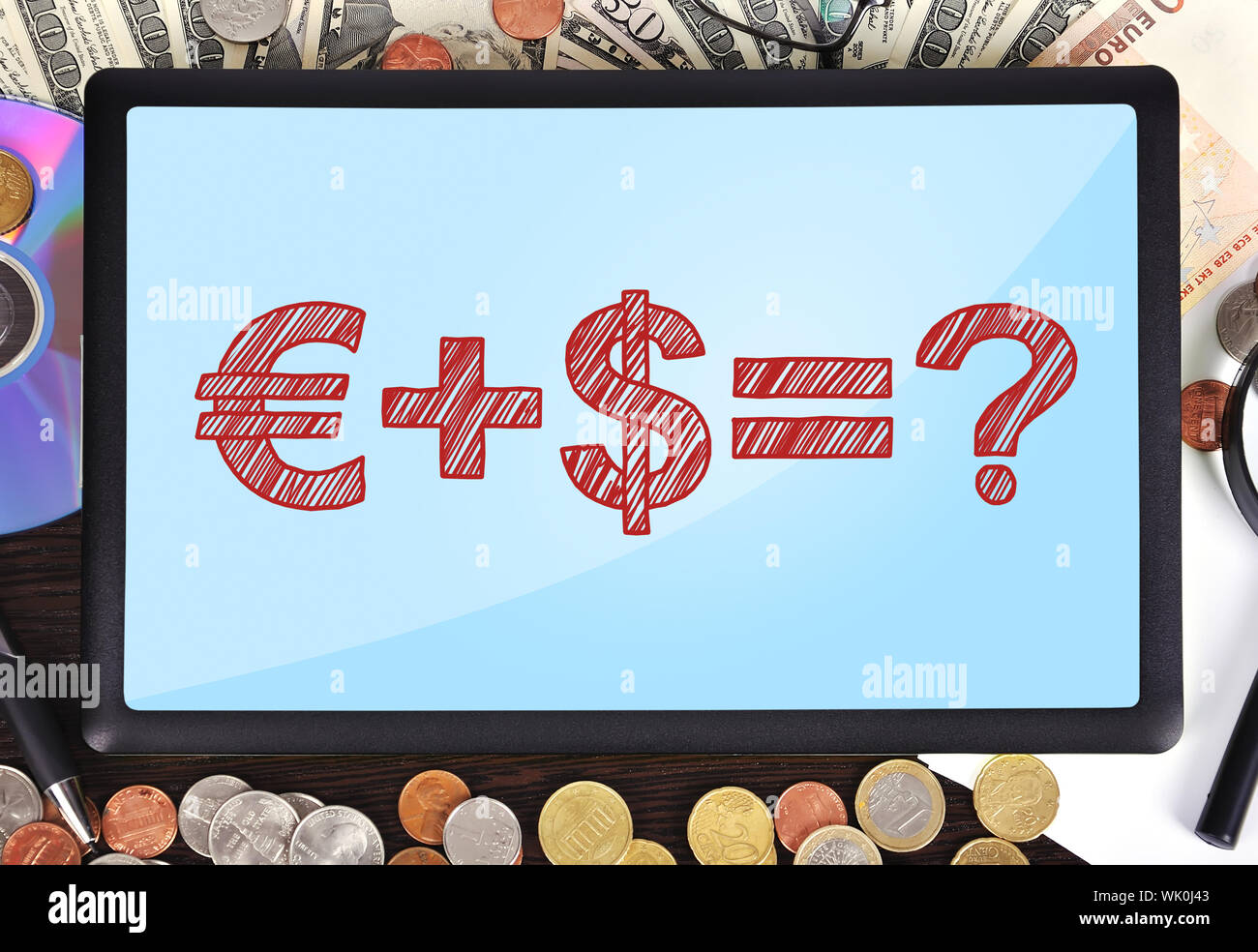 Modern workplace: tablet with business formula Stock Photo - Alamy Modern workplace: tablet with business formula Stock Photo - Alamy