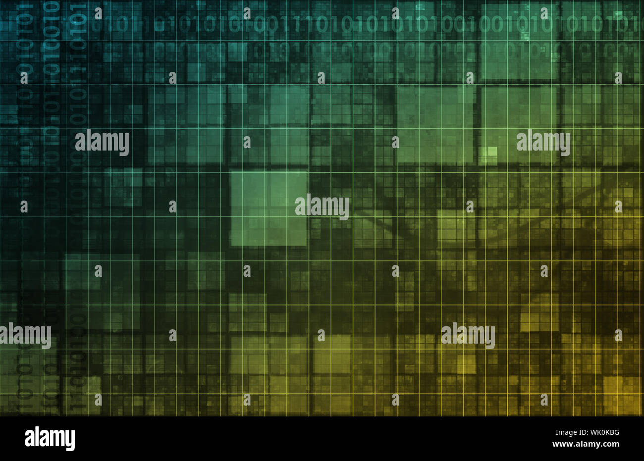 Brain Computer Interface with Square Digital Art Blocks Stock Photo - Alamy