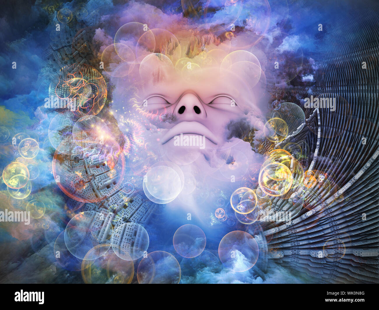 Beyond Human series. Arrangement of human, fractal and natural forms on ...