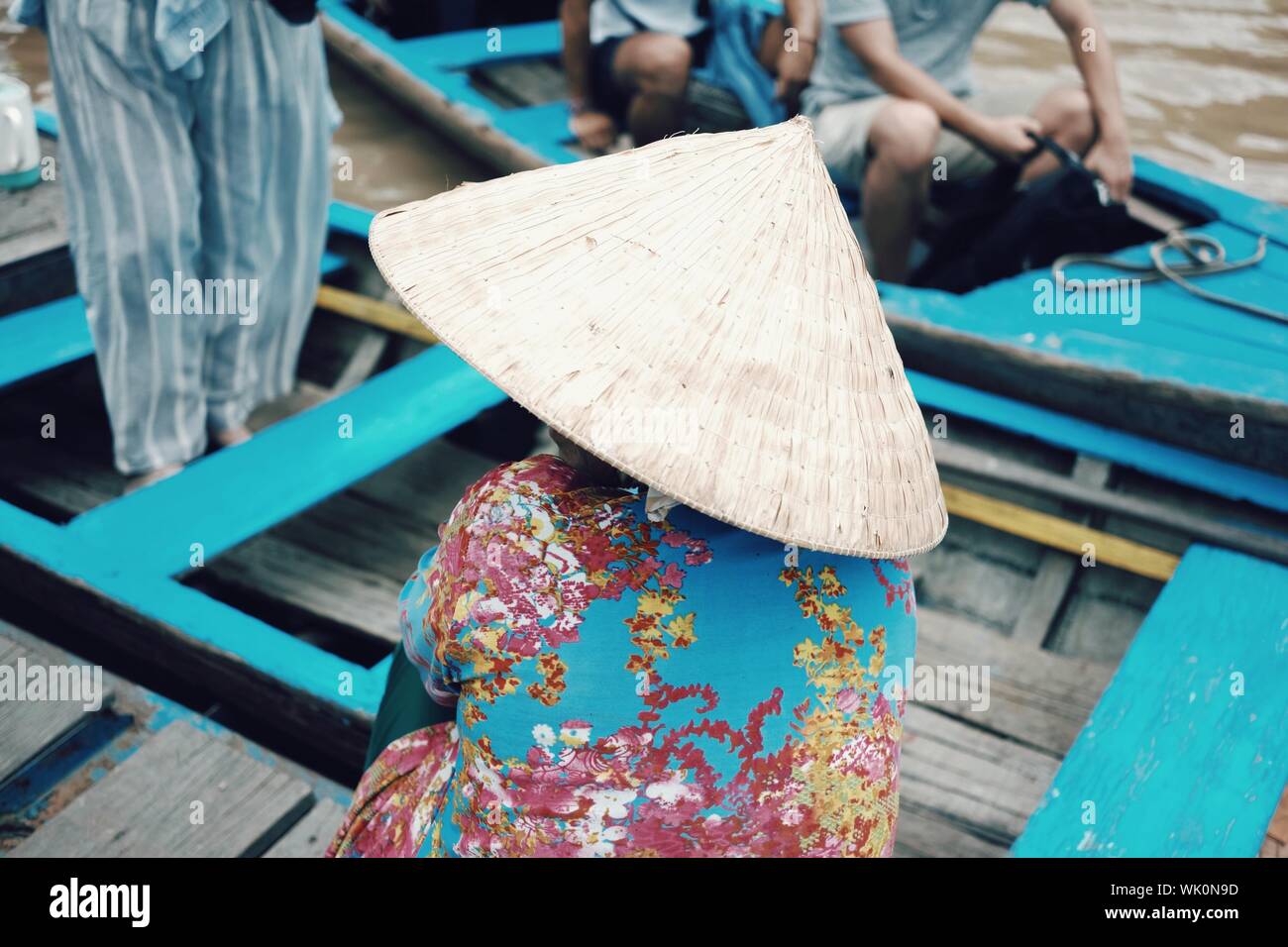 Woman conical hat boat hi-res stock photography and images - Alamy