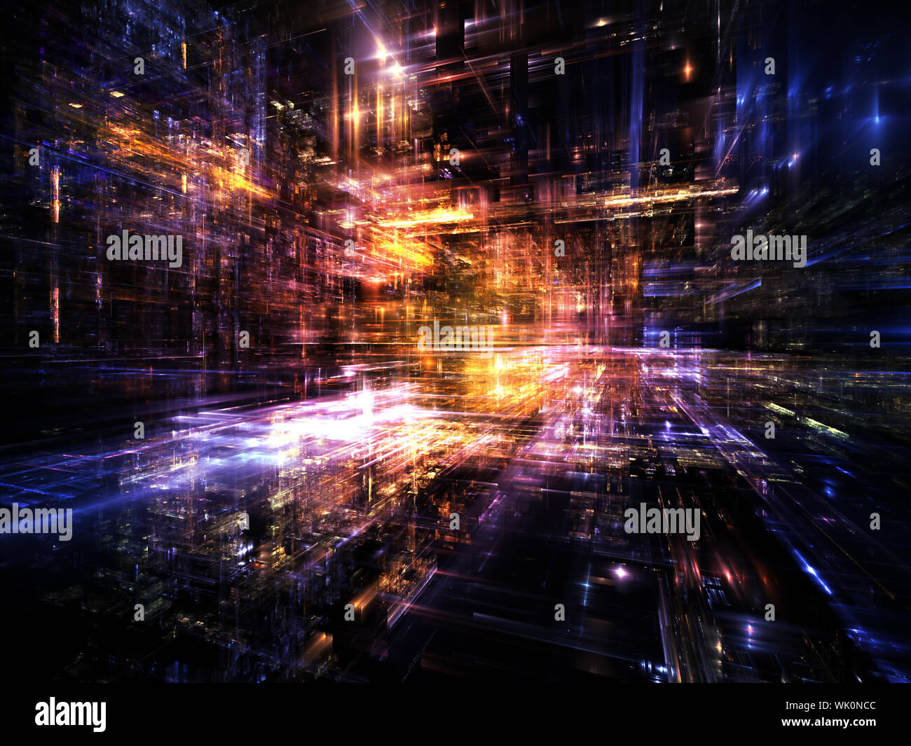 City Lights series. Background design of technological fractal textures ...