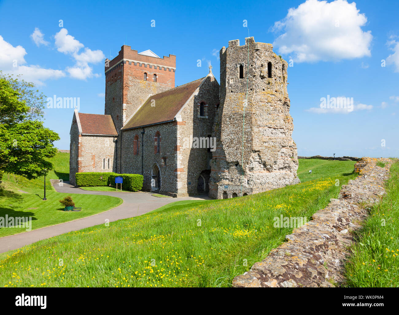 St Mary in Castro church in the grounds of Dover Castle in England ...