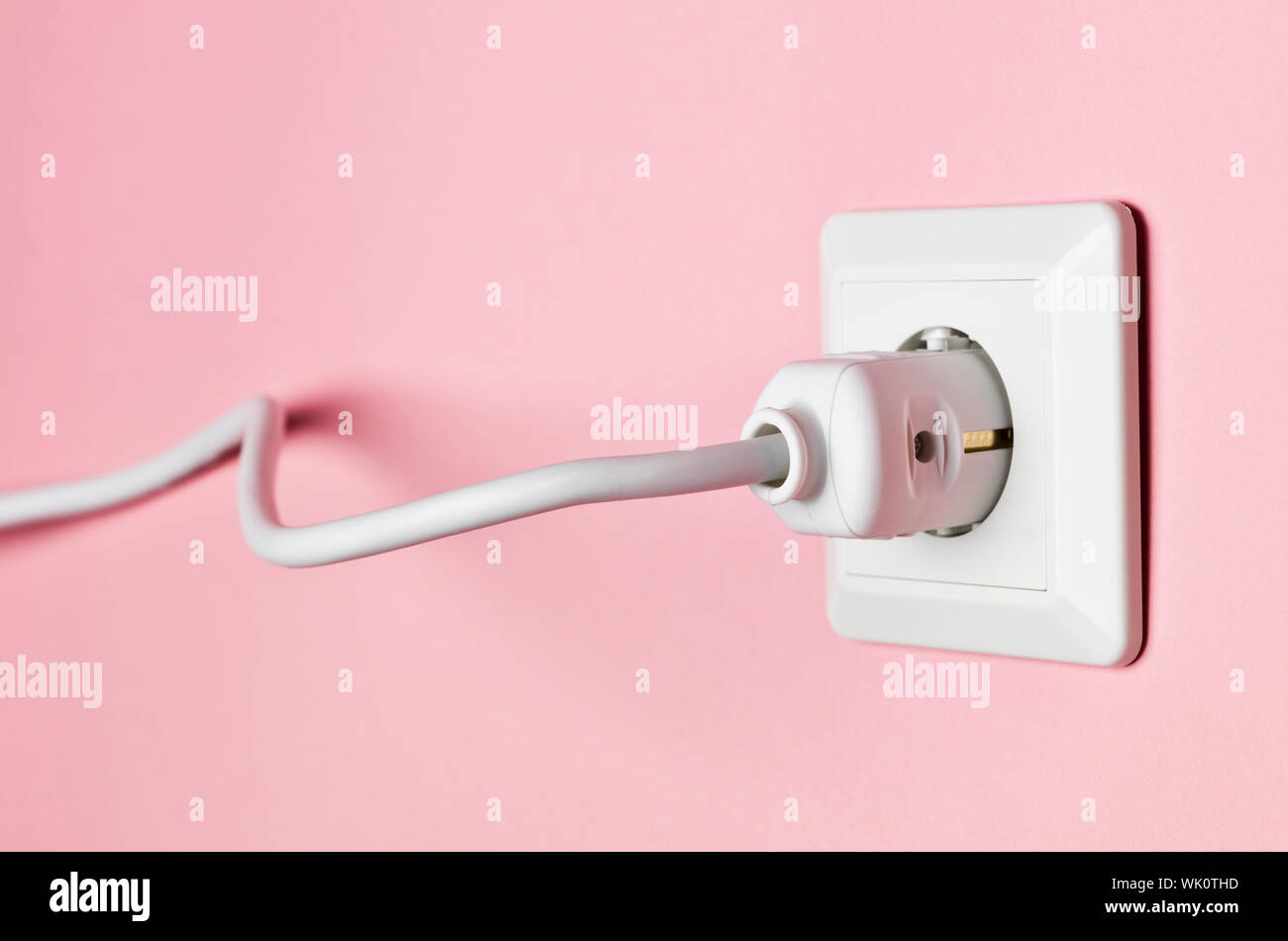Electric Power Line on Pink Background Stock Photo - Alamy