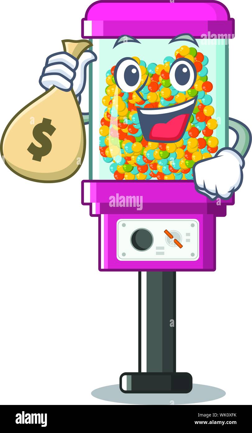 With money bag candy vending machine isolated in mascot Stock Vector ...