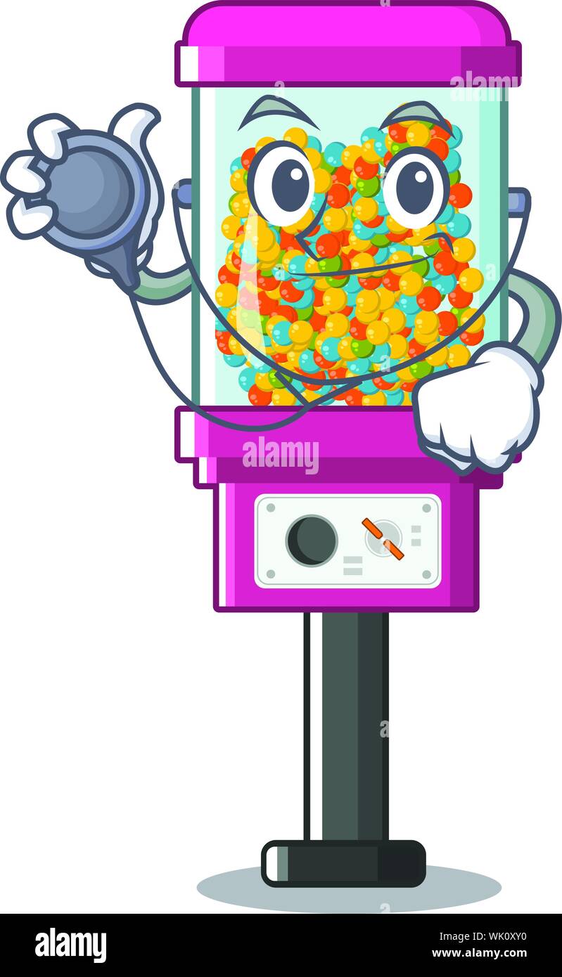 Doctor candy vending machine isolated in mascot Stock Vector Image ...