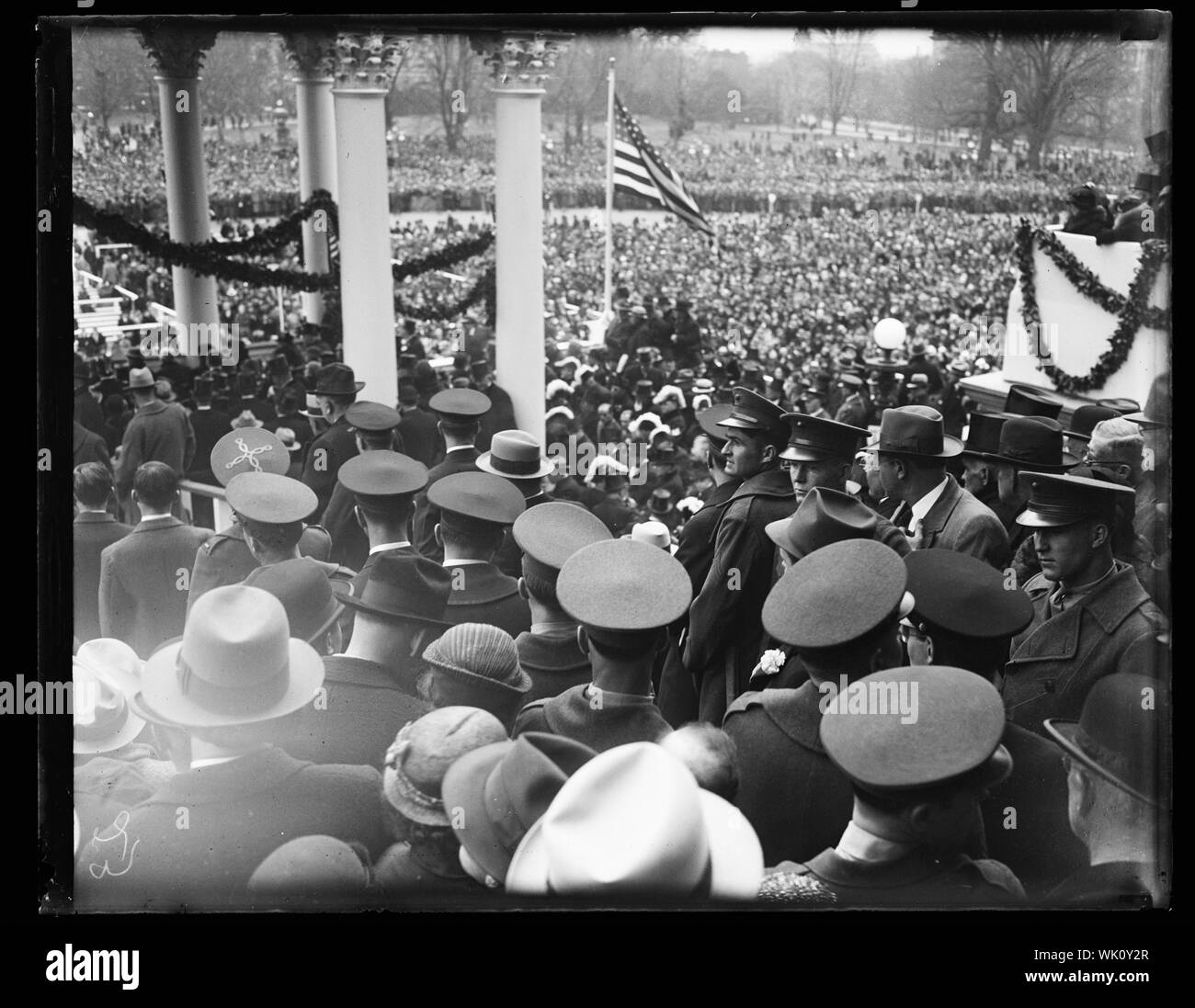 Inauguration of Franklin D. Roosevelt. Crowd outside U.S. Capitol ...