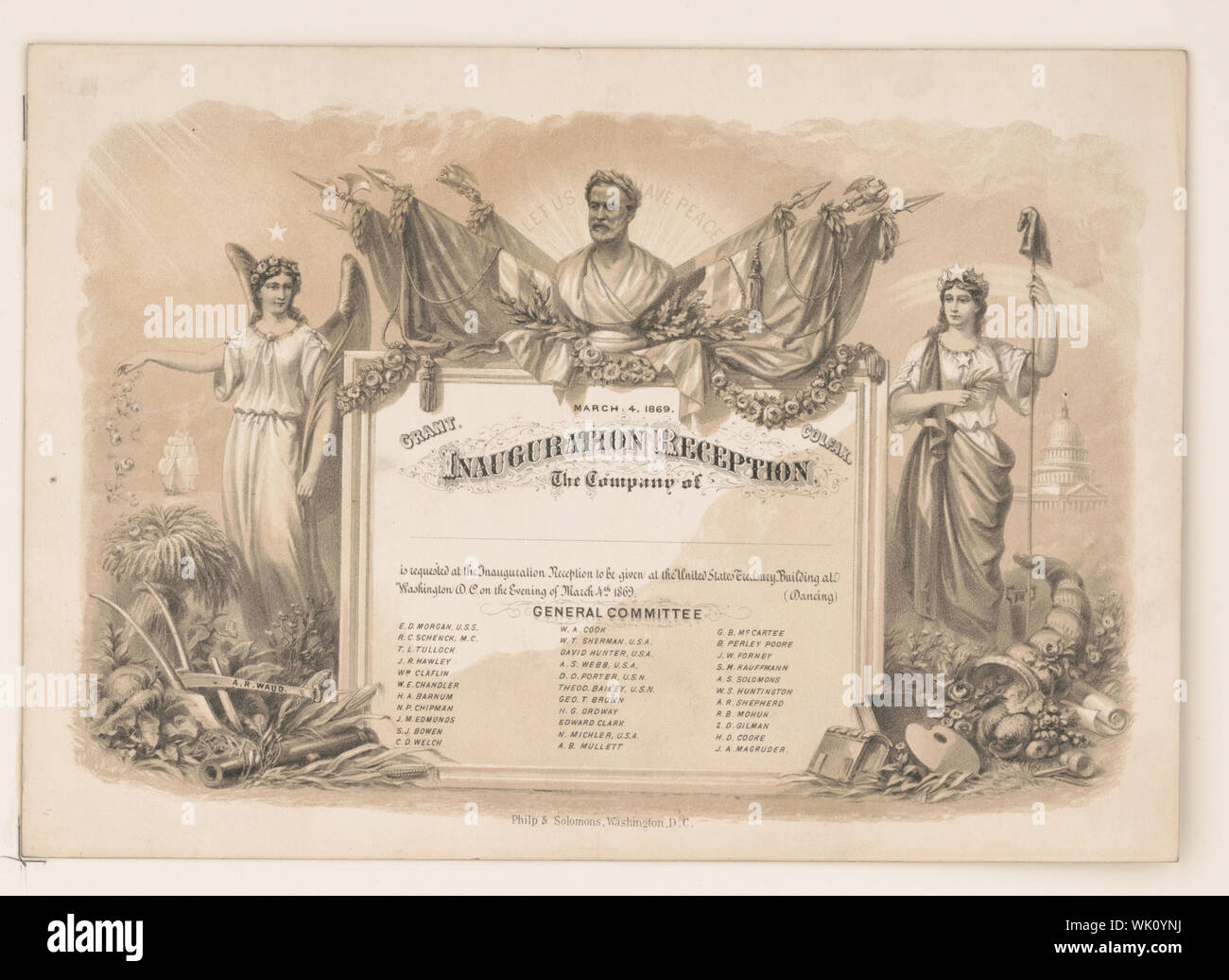Inauguration reception (invitation) March 4, 1869 Stock Photo - Alamy