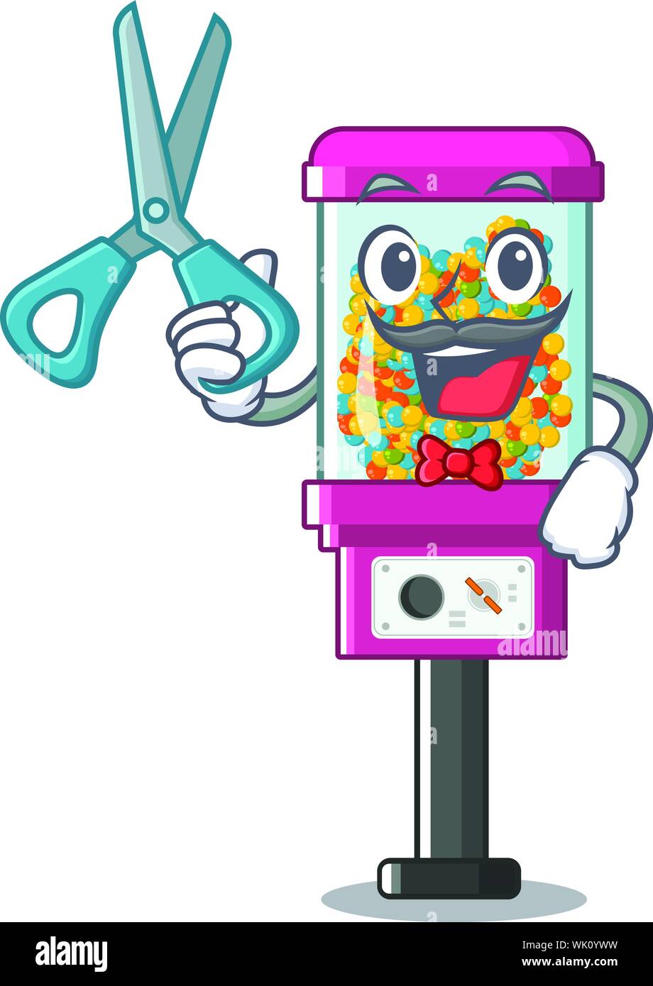 Barber candy vending machine isolated in mascot Stock Vector Image ...