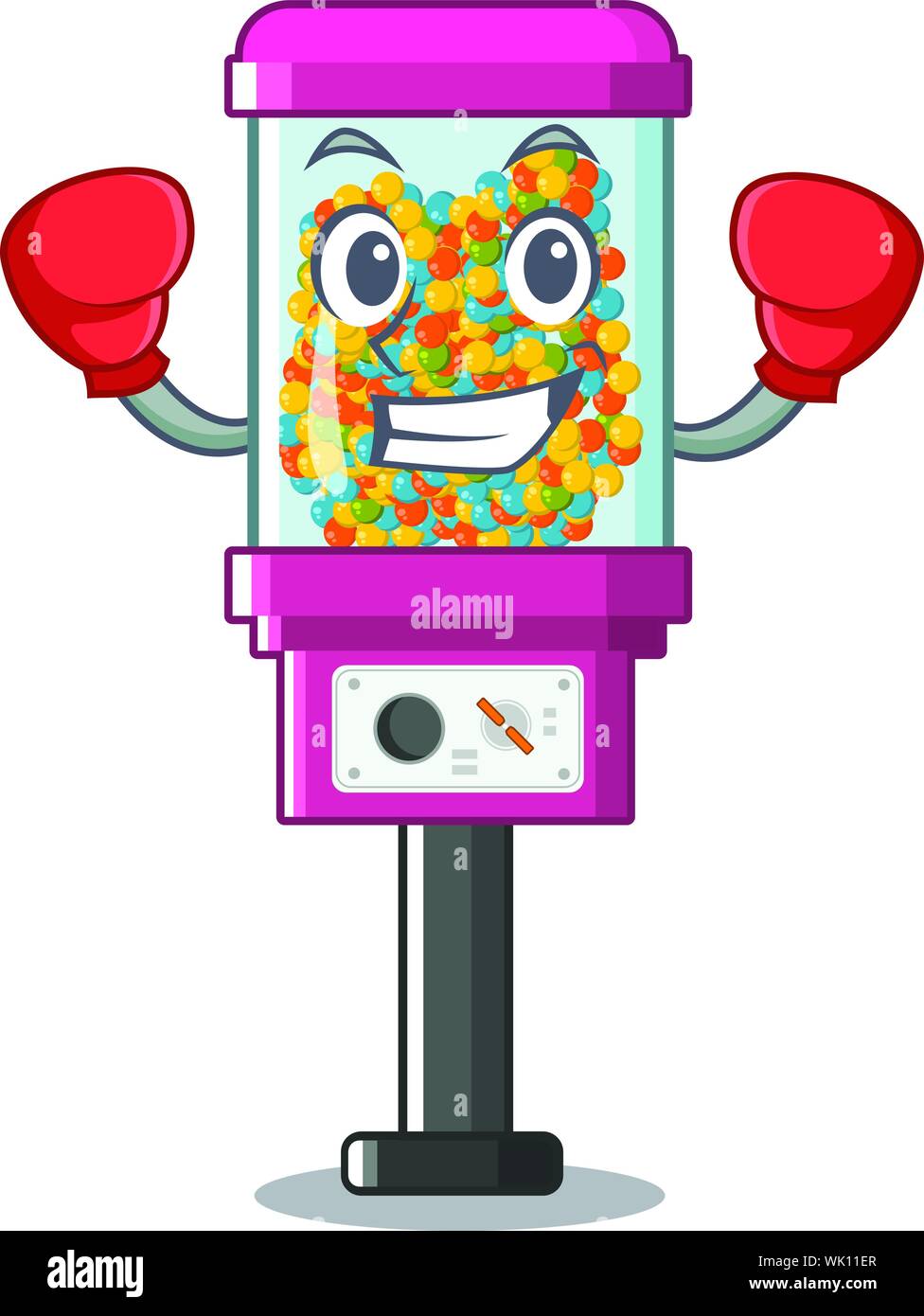 Boxing candy vending machine isolated in mascot Stock Vector Image ...