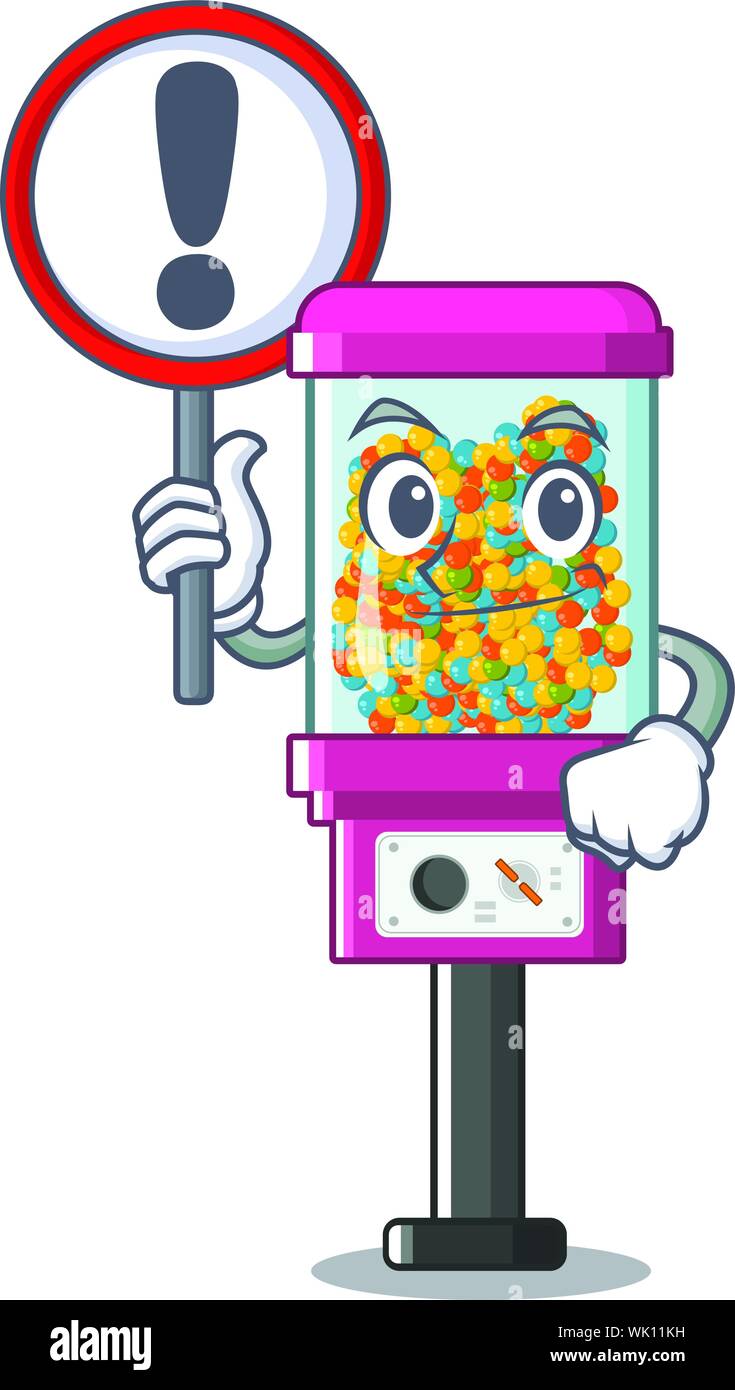With sign candy vending machine isolated in mascot Stock Vector Image ...