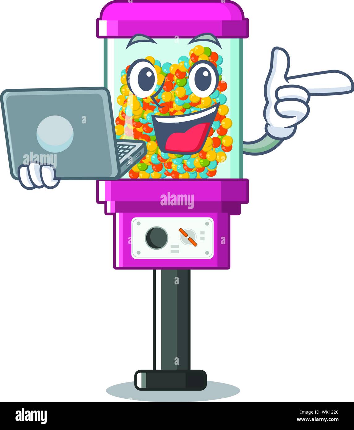 With laptop candy vending machine isolated in mascot Stock Vector Image ...