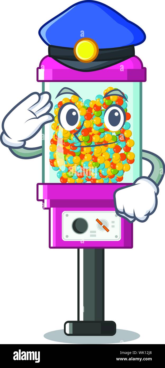 Police candy vending machine isolated in mascot Stock Vector Image ...