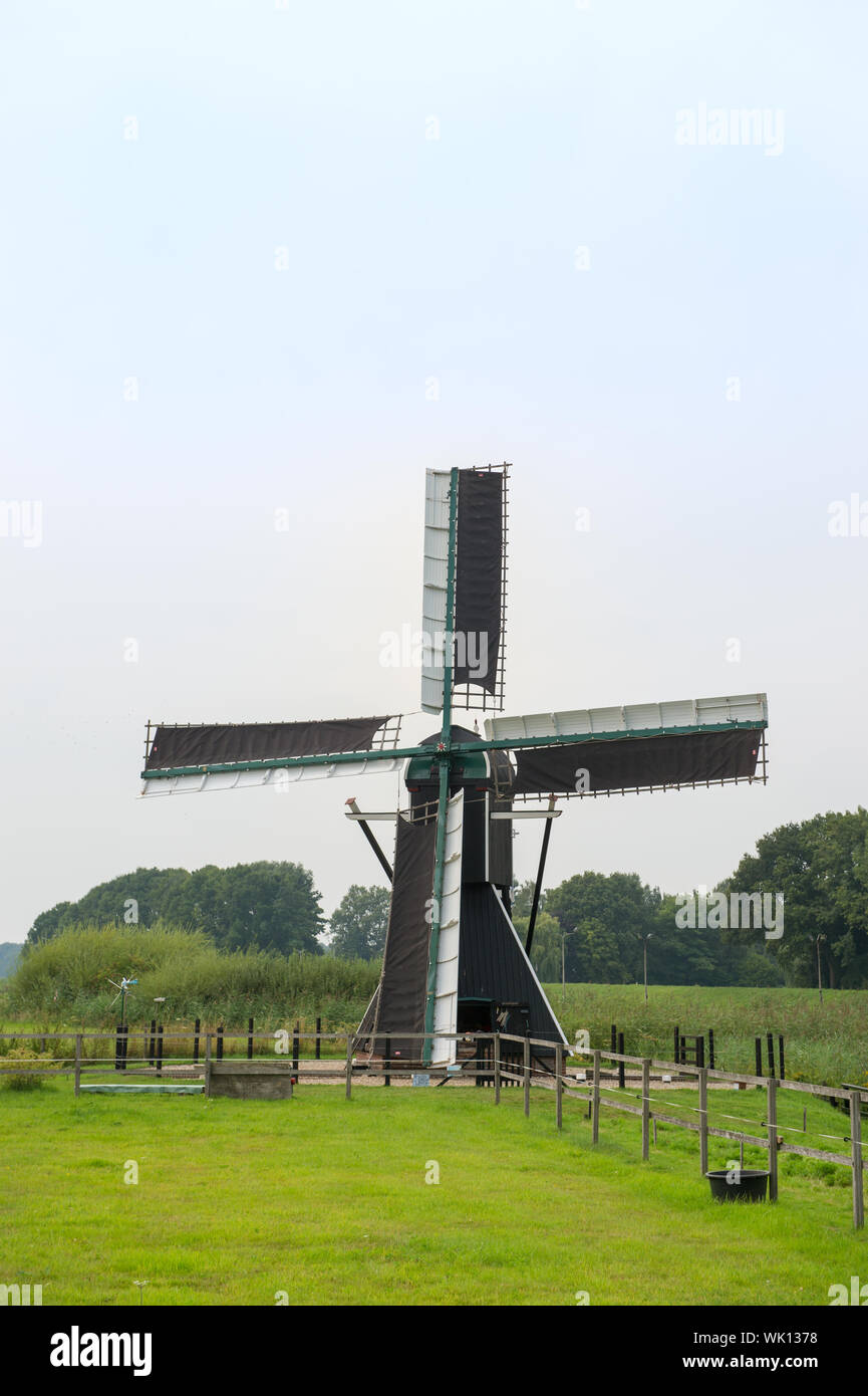 Dutch windmill at the river the IJssel in Laag-Keppel Stock Photo - Alamy