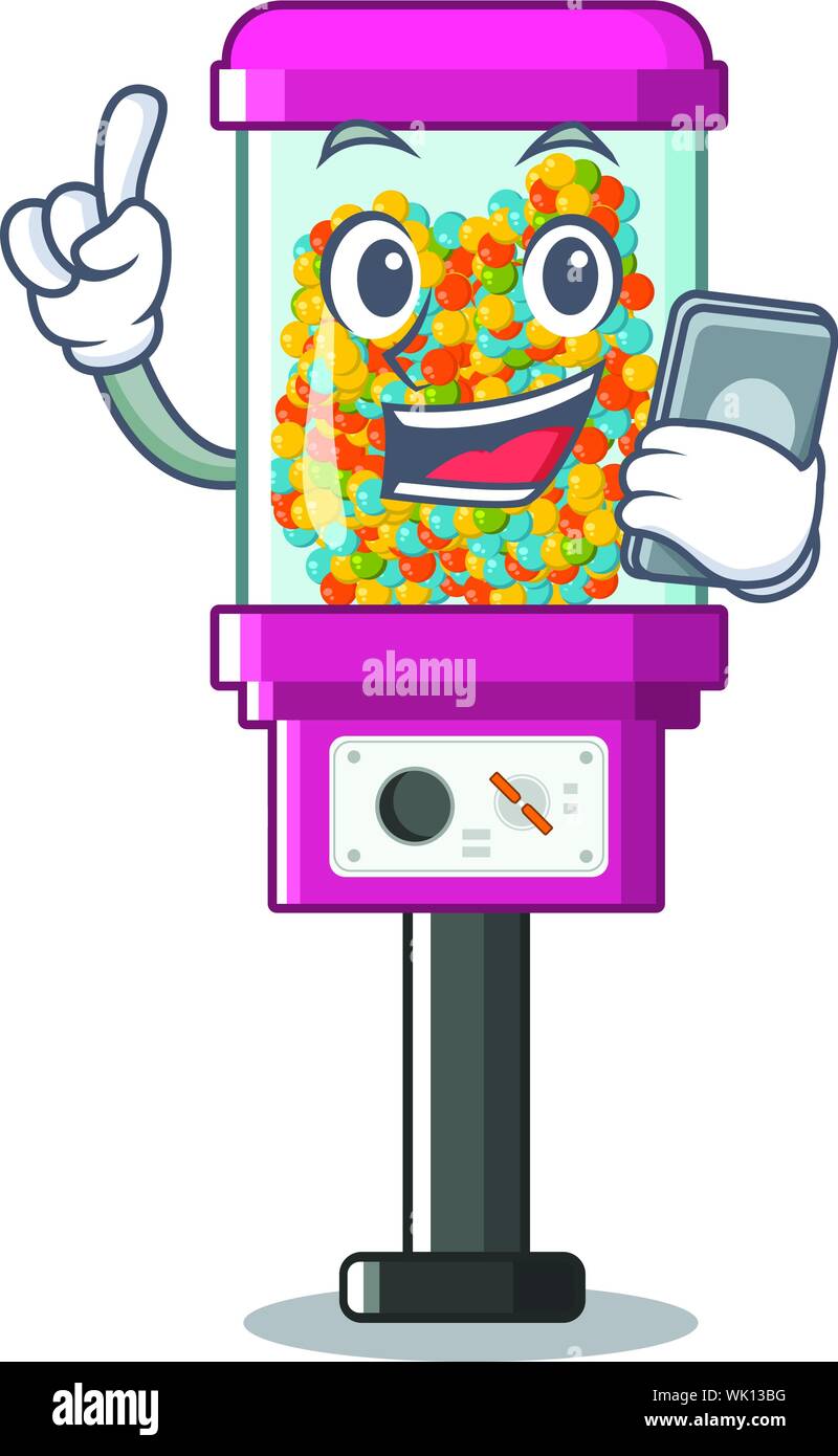 With phone candy vending machine isolated in mascot Stock Vector Image ...