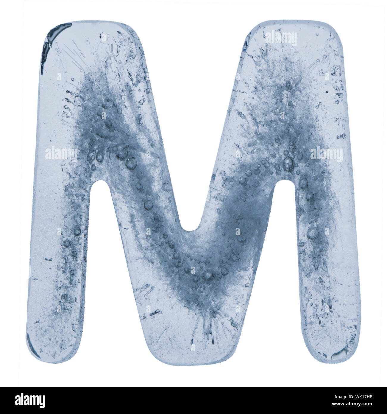 Letter M from an alphabet made out of ice Stock Photo - Alamy