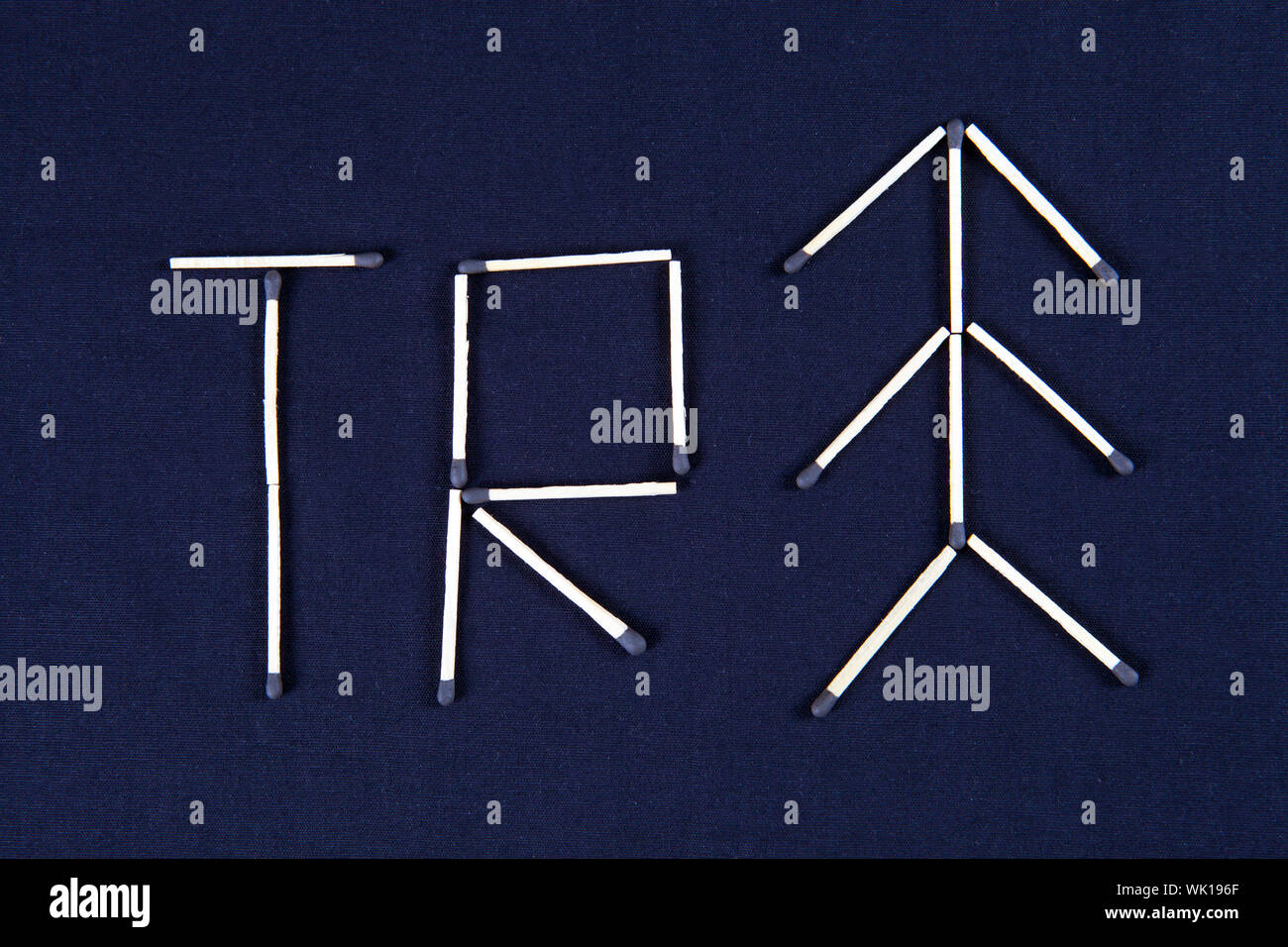 Tree made with matchstick representing "Environment conservation Stock ...