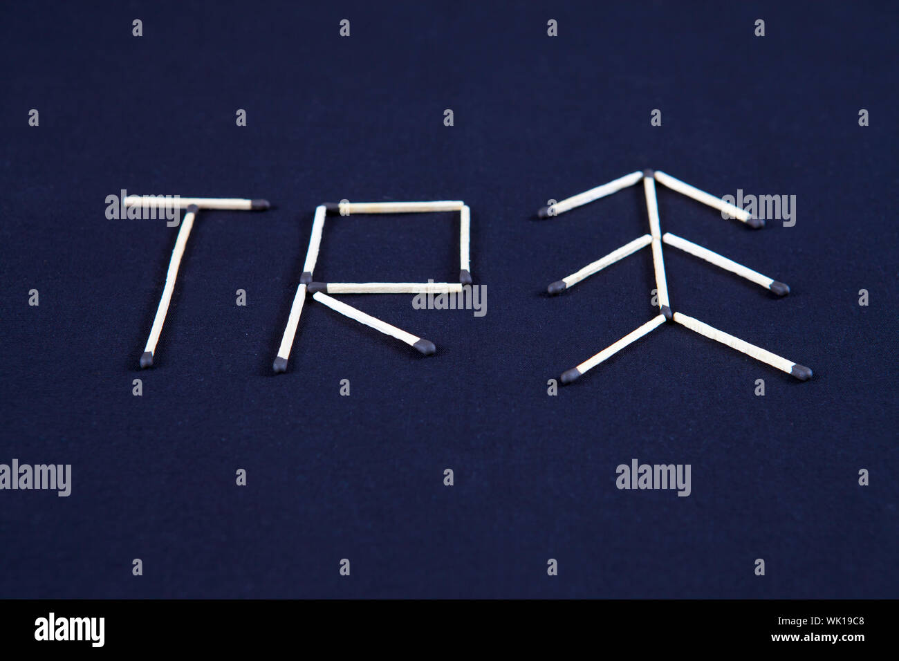 Tree made with matchstick representing "Environment conservation Stock ...