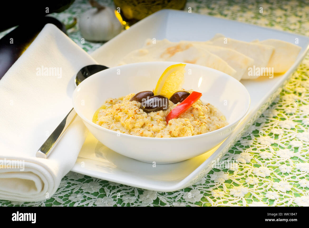 fresh homemade Badingian mutabbal Baba Ghanoush,traditional middle ...