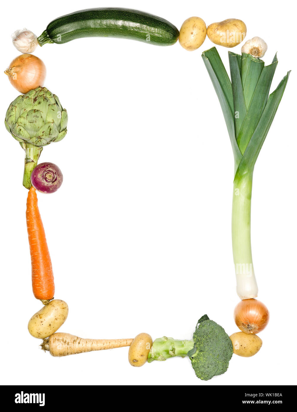 Vegetables as a frame on white background Stock Photo - Alamy