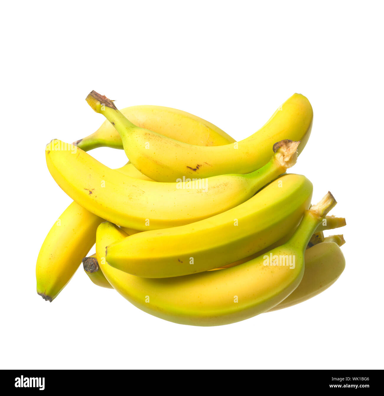 Stack of bananas on white background Stock Photo - Alamy