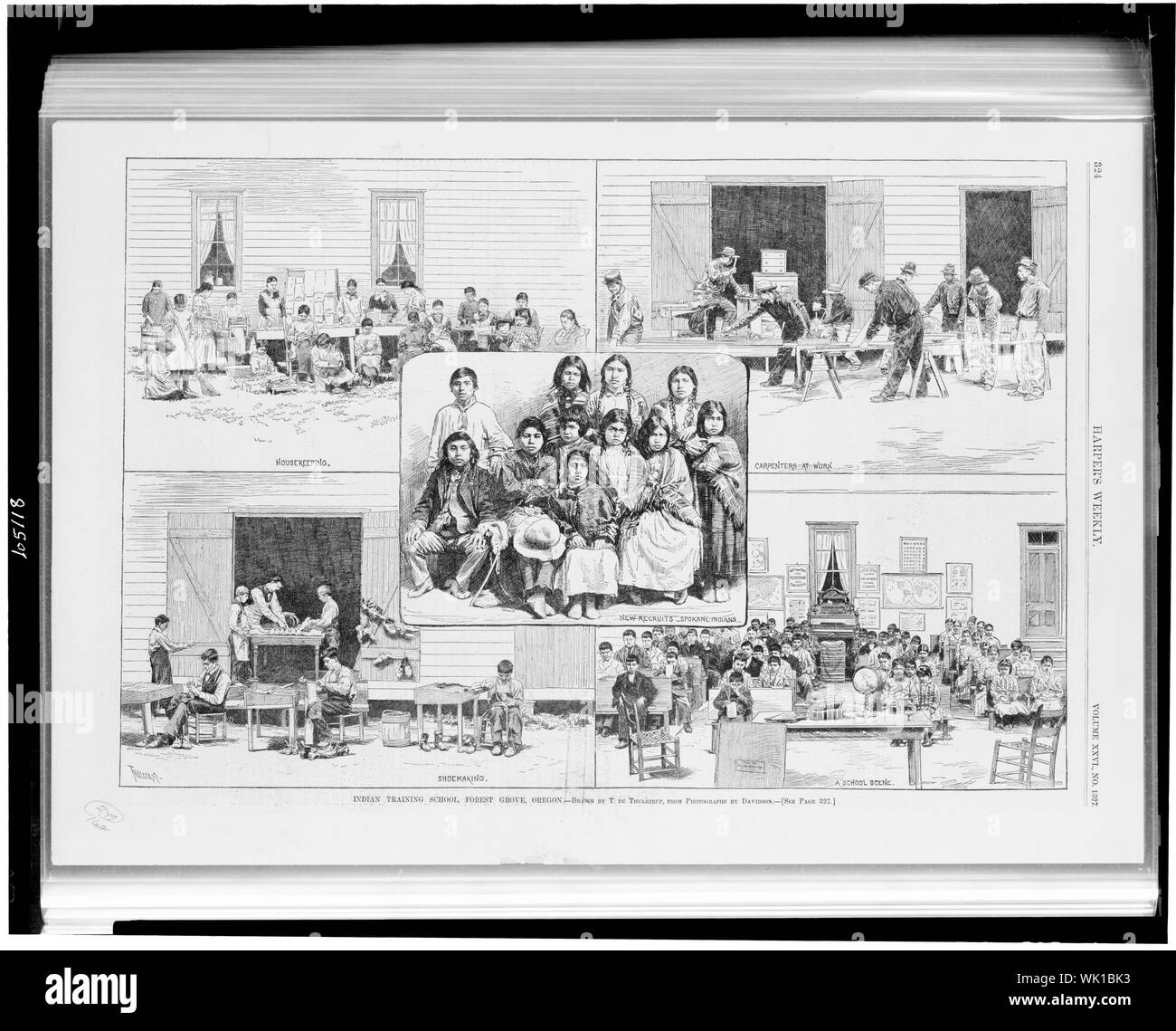 Indian training school, Forest Grove, Oregon / drawn by T. De Thulstrup ...
