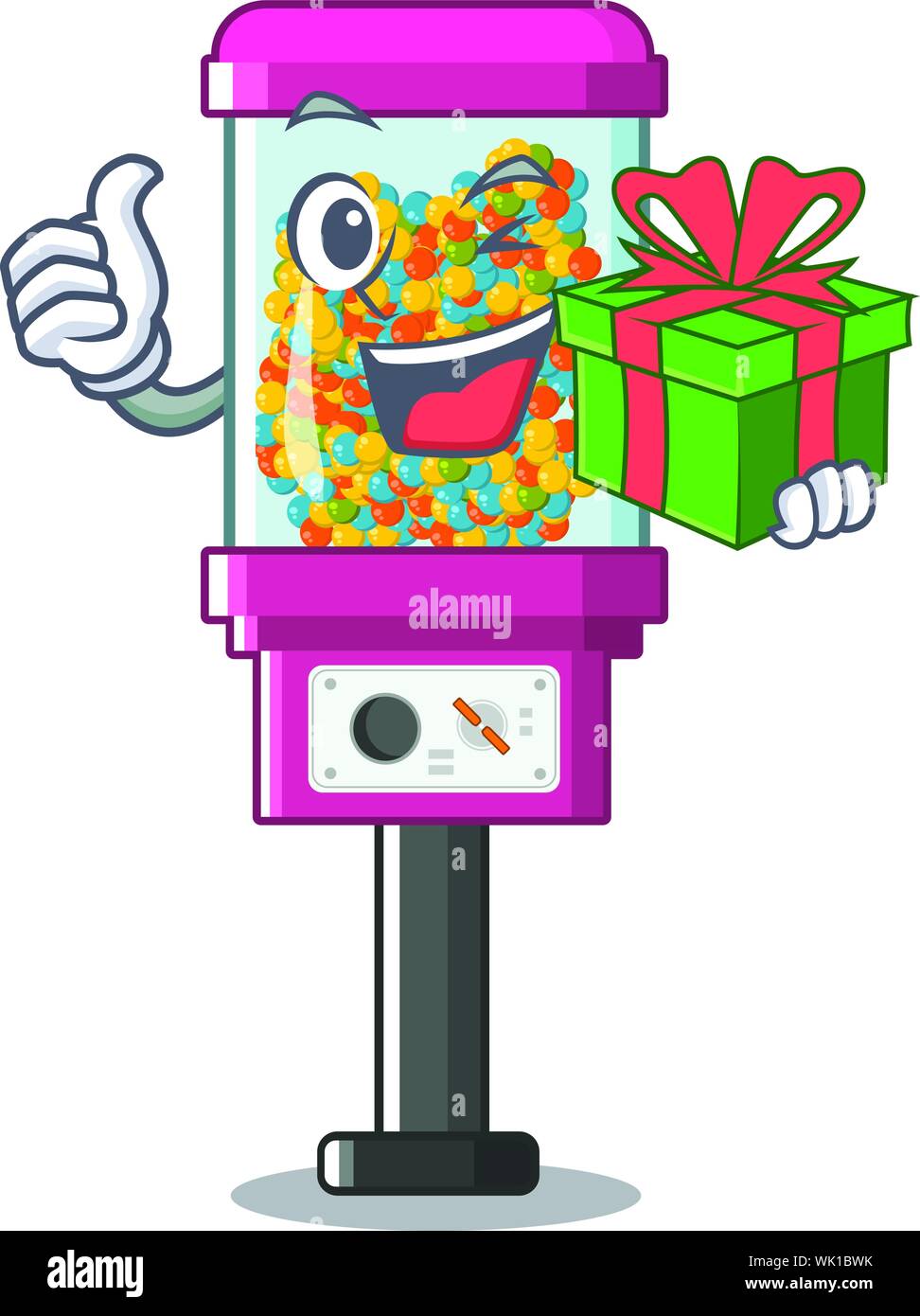 With gift candy vending machine with the character Stock Vector Image ...