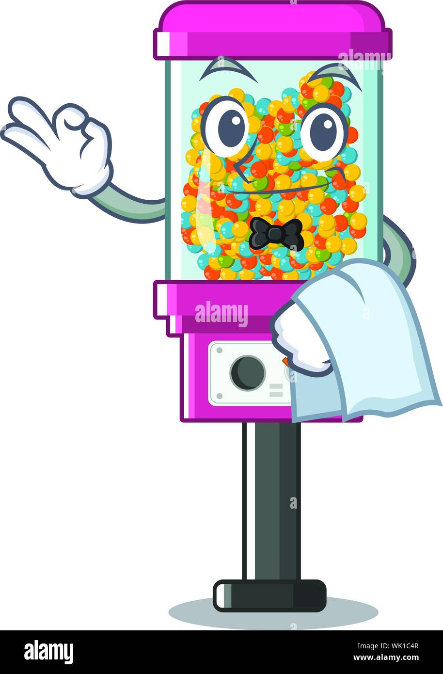 Waiter candy vending machine with the character Stock Vector Image ...