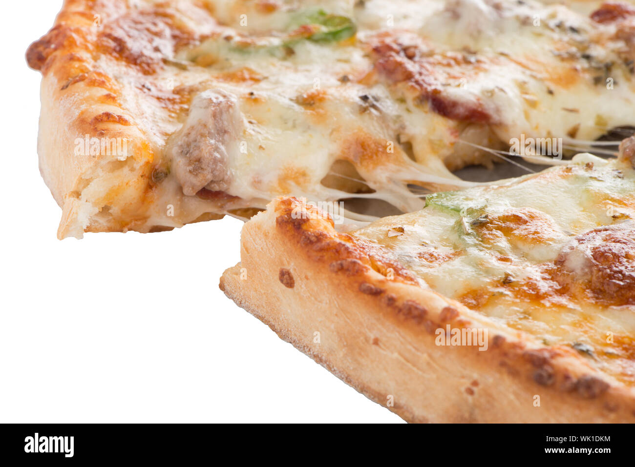 Italian pizza isolated over white background Stock Photo - Alamy
