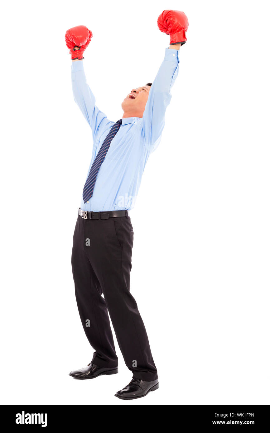 businessman raise arms up to win the competition Stock Photo - Alamy