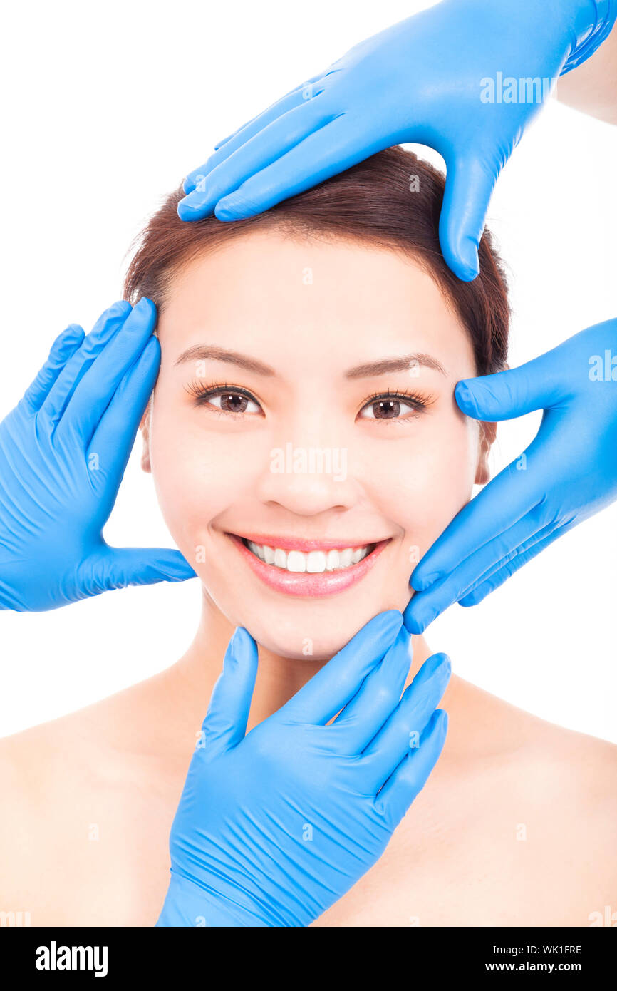 Beautiful woman make a cosmetic operation Stock Photo - Alamy