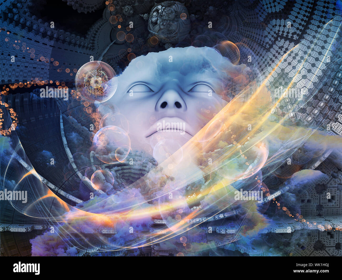 Beyond Human series. Arrangement of human, fractal and natural forms on ...