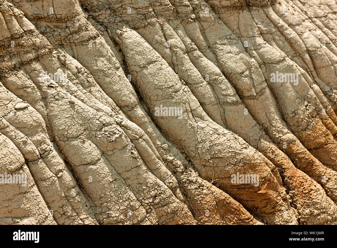 Close up of eroded soil patterns in badlands in Alberta, Canada Stock ...