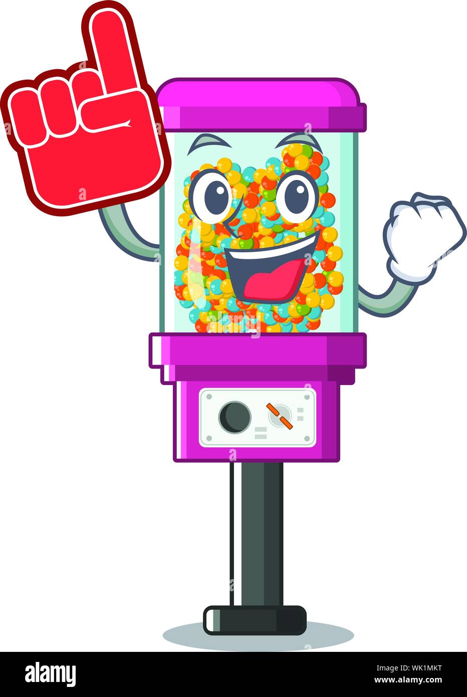 Foam finger candy vending machine on the cartoon Stock Vector Image ...