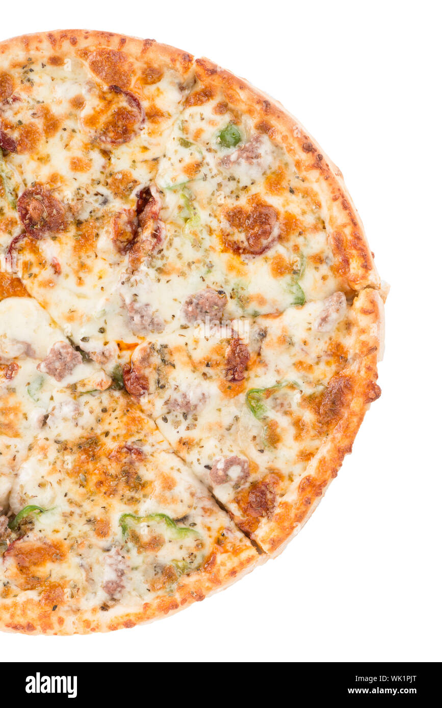 Italian pizza isolated over white background Stock Photo - Alamy