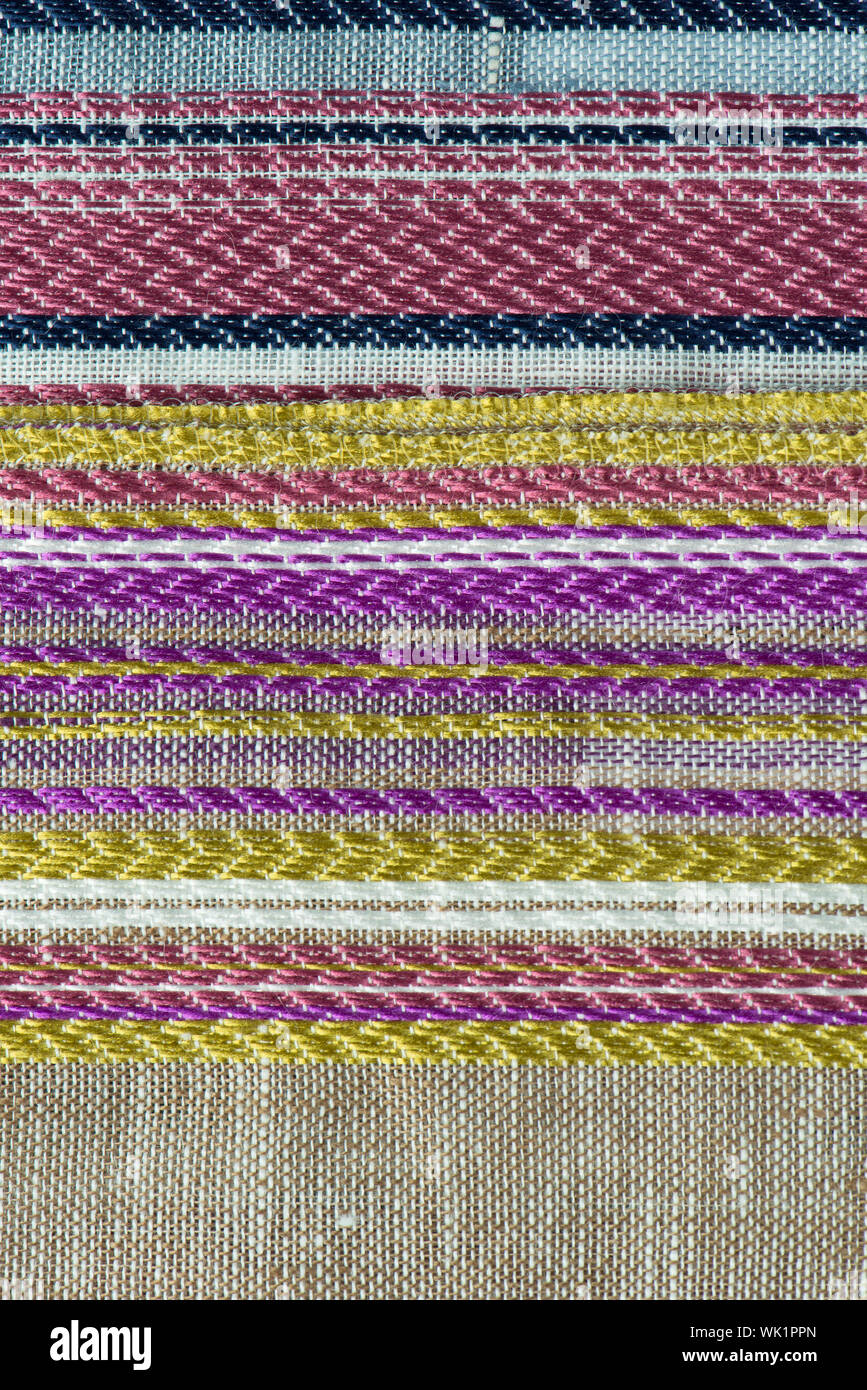 Closeup detail of multi color fabric texture Stock Photo - Alamy