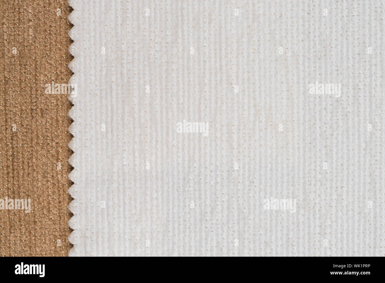 Closeup detail of white and brown fabric texture background Stock Photo ...