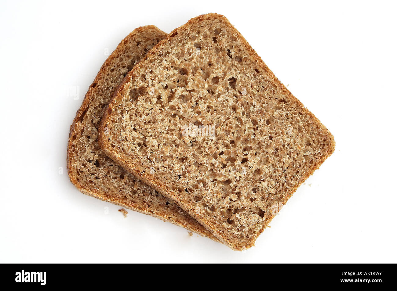 PieceS of bread on the white background Stock Photo - Alamy