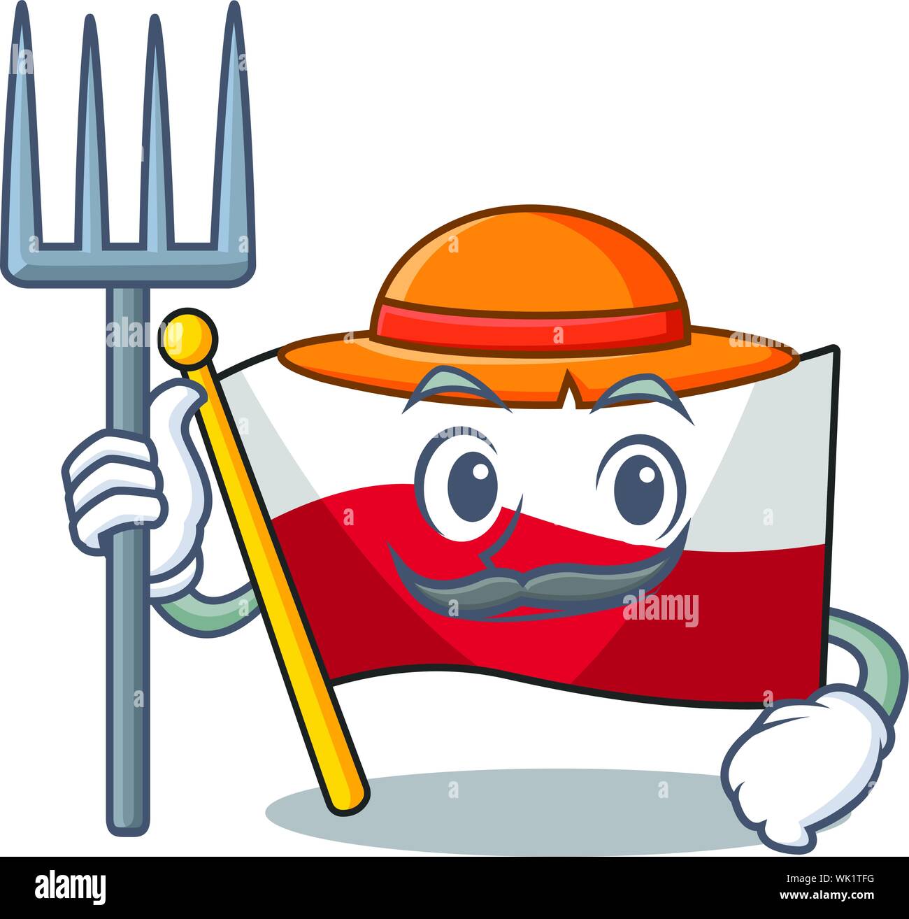 Farmer mascot cartoon shaped in poland flag Stock Vector Image & Art ...