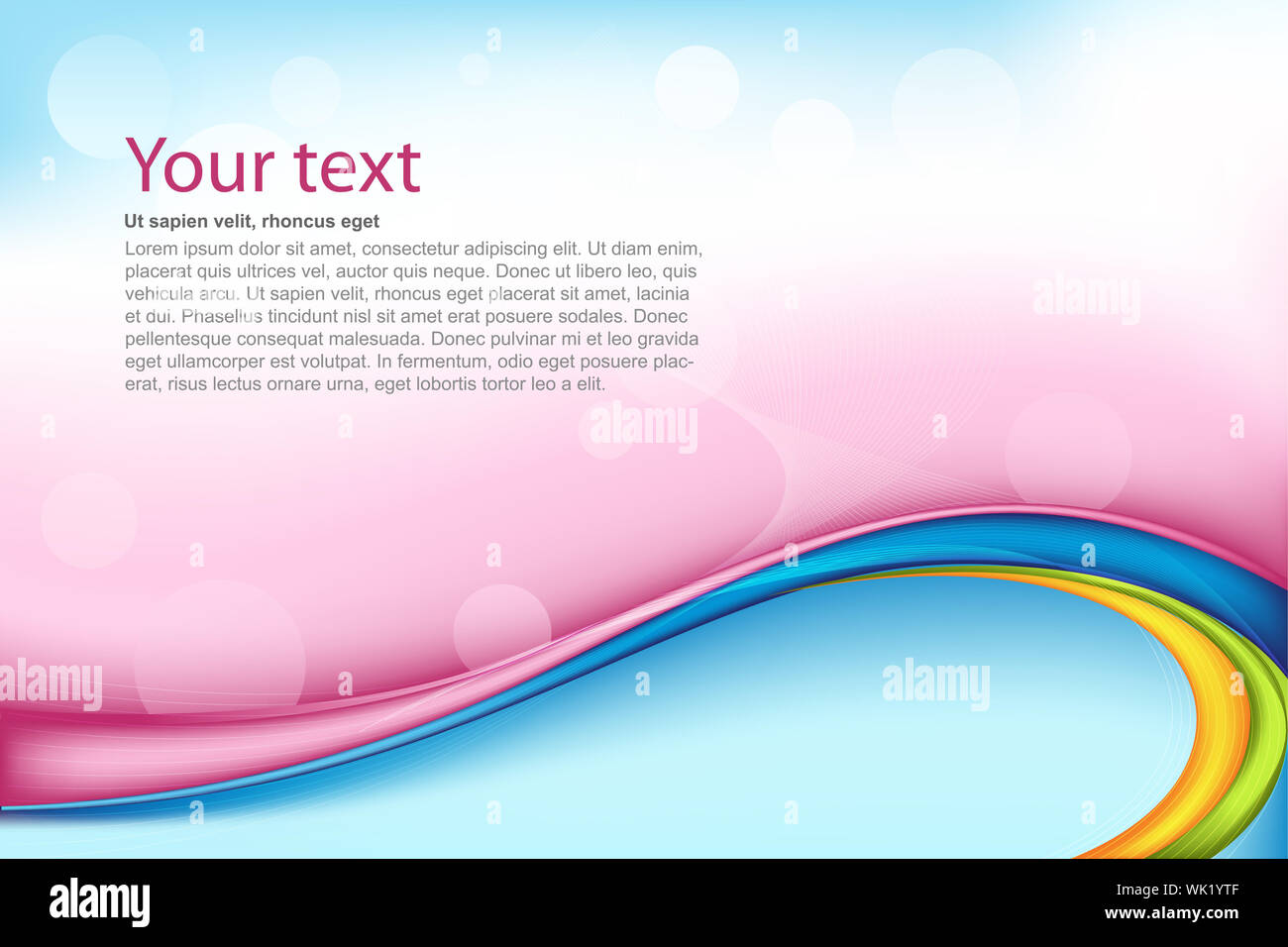 illustration of abstract colorful wavy vector background with sample ...