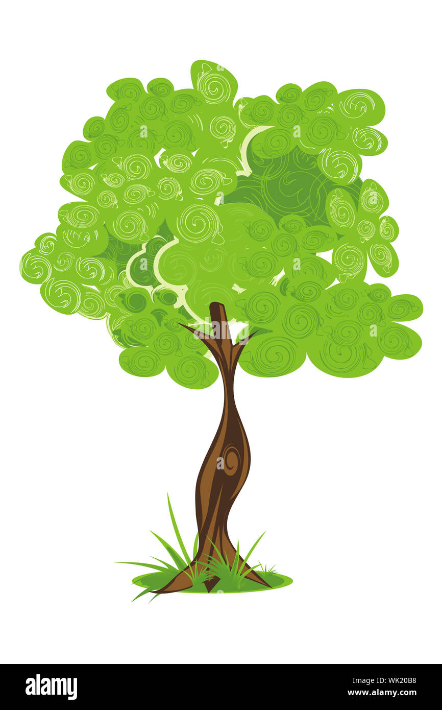 illustration of vector tree on isolated background Stock Photo - Alamy
